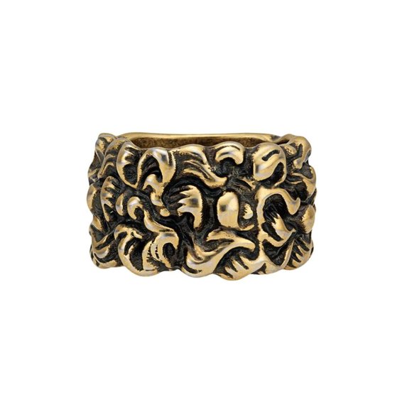 Gucci | Accessories | Gucci Lionhead Mane Ring In Antique Gold | Poshmark